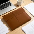 Brown Color Thickened Leather Folder - Waterproof Business Briefcase ...