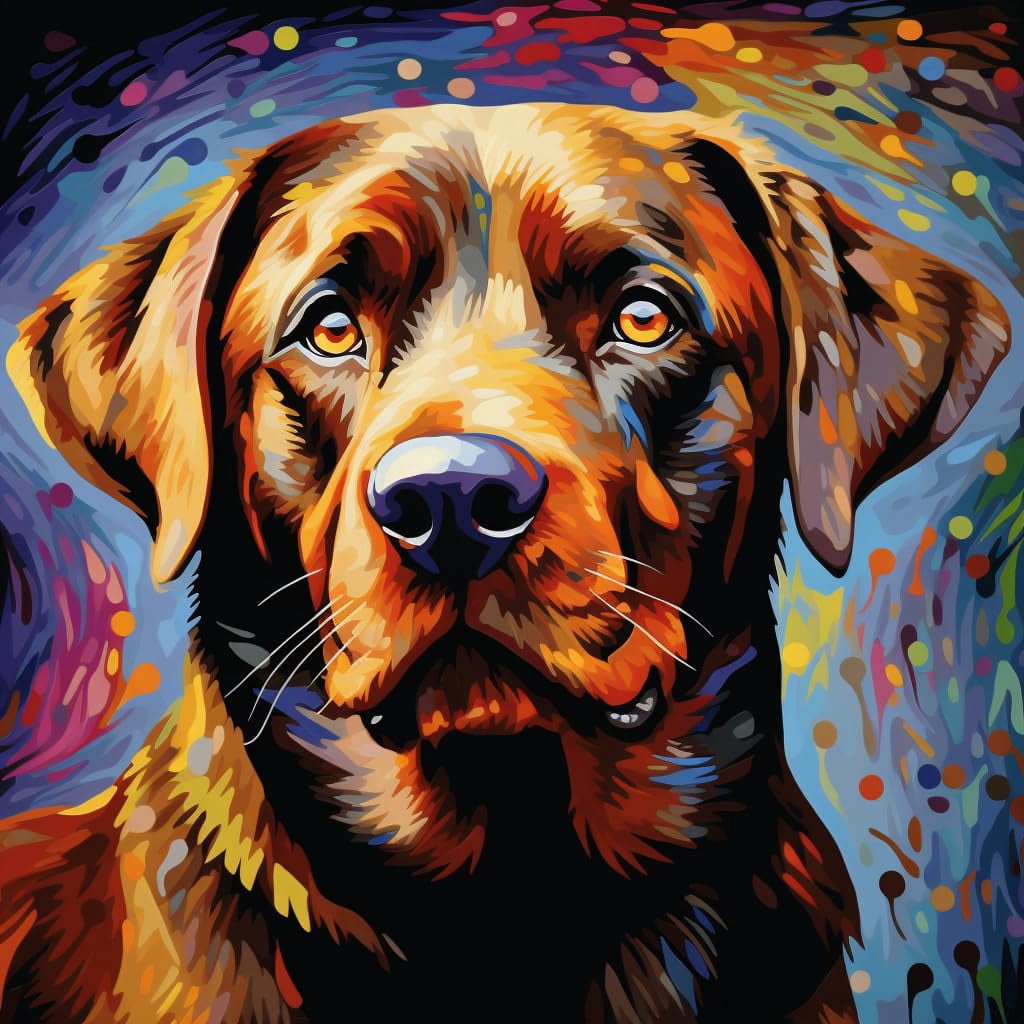 Brown Colored Labrador Retriever 5D Diamond Art Painting by Number Kits ...