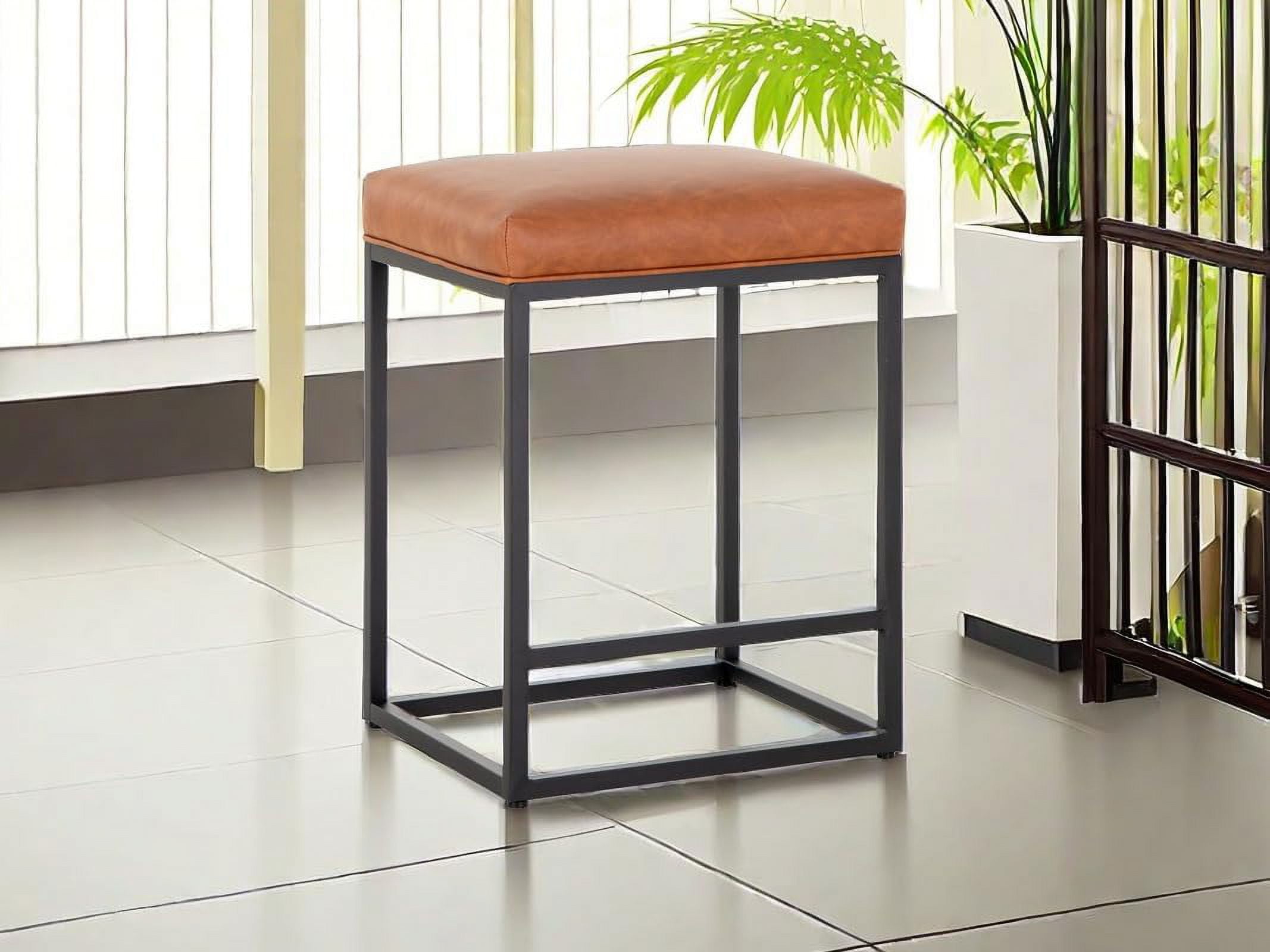 Brown Counter Height Bar Stool for Kitchen Counter 24 Inch Backless ...