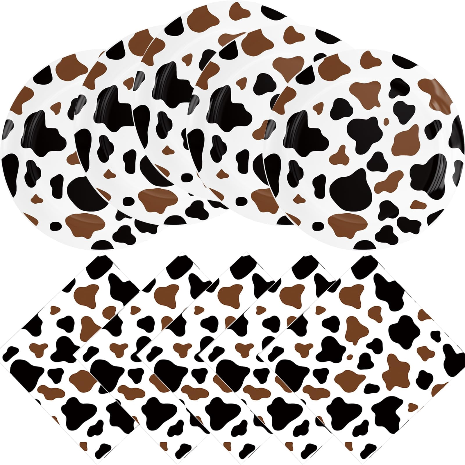 Brown Cow Print Birthday Party Supplies AIS1 - 20 Plates & 20 Napkins ...