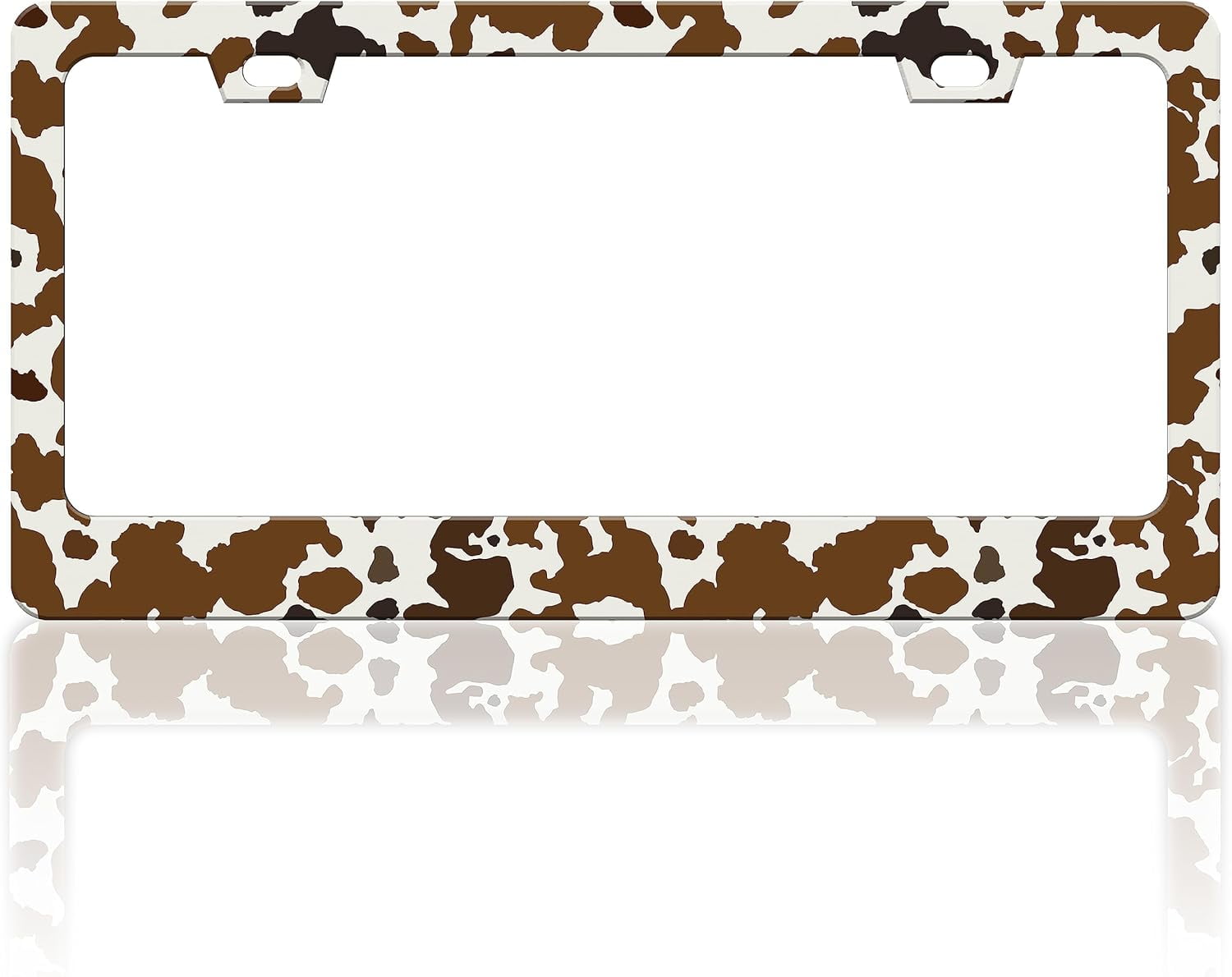Brown Cow Print License Plate Frame Animal Spots License Plate Frames ...