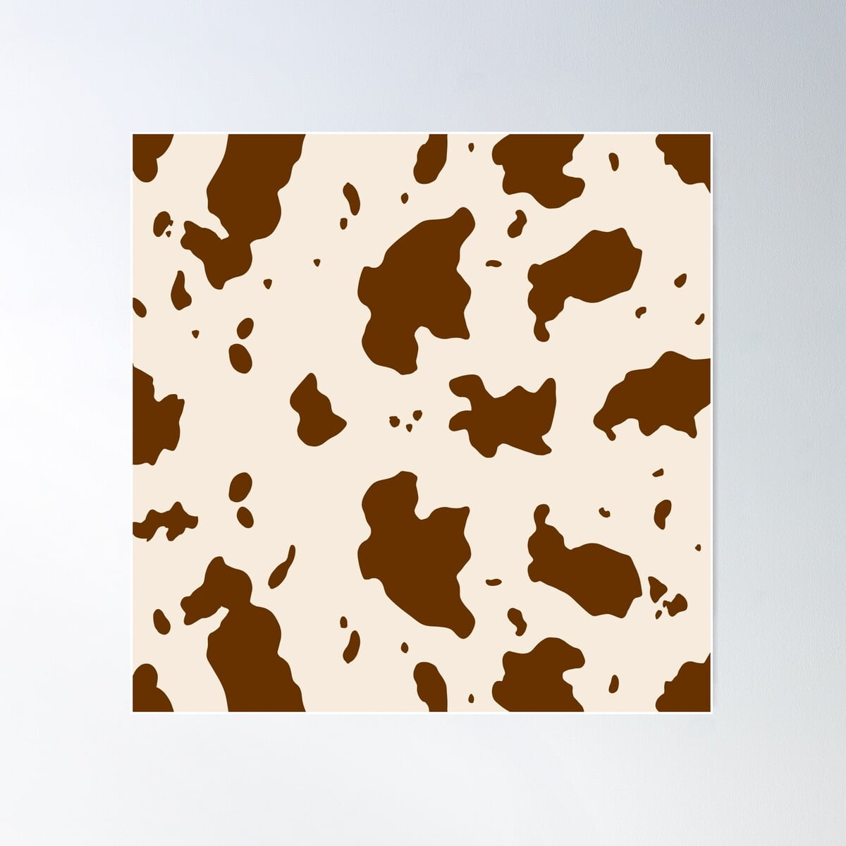 Brown Cow Print Poster Wall Art, Modern Wall Decor For Living Room ...