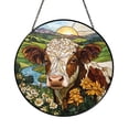 Brown Cow Stained Glass Style Suncatcher, Fantasy Farm Animal Window ...