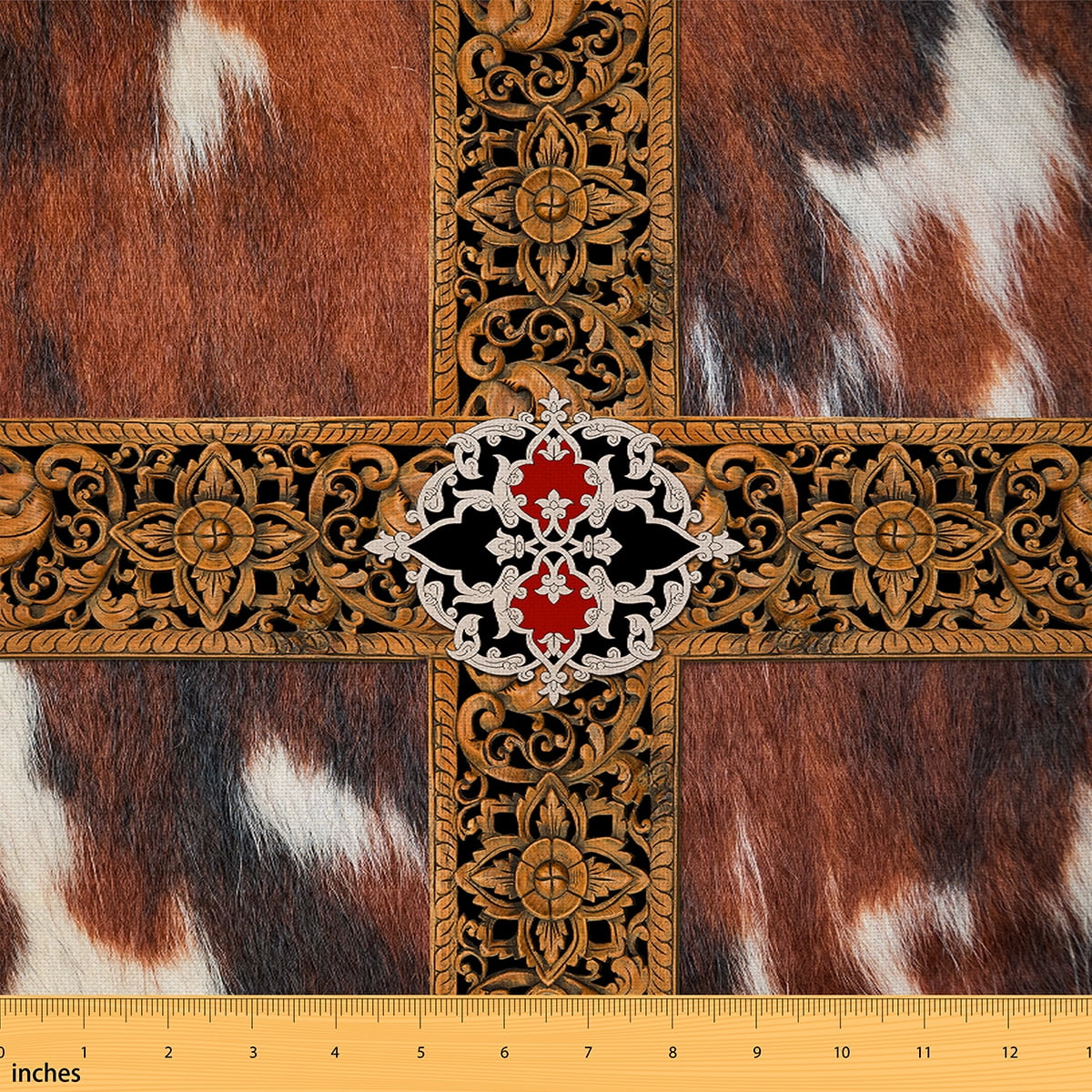Brown Cowhide Decorative Fabric, Cow Print Fabric by the Yard ...