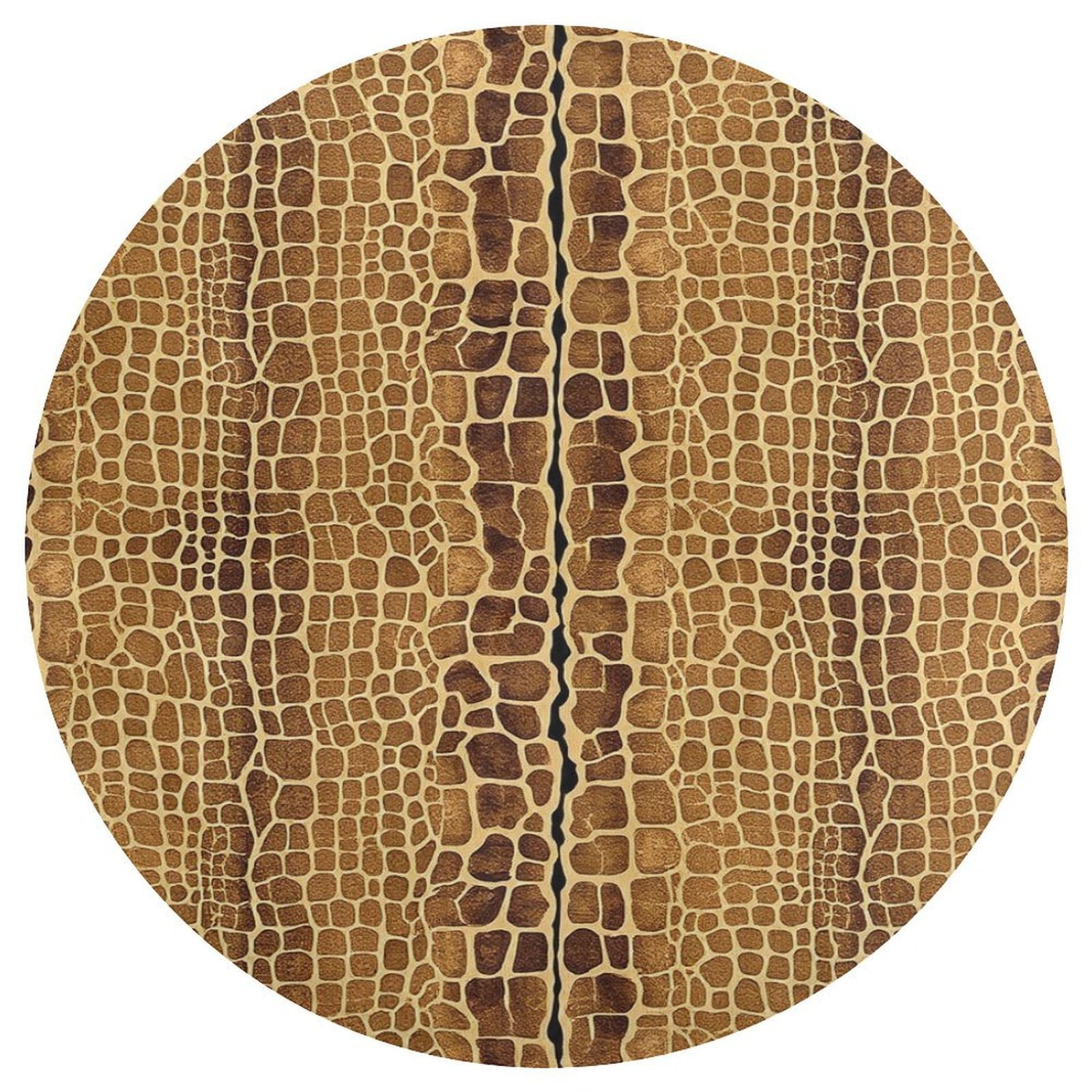 Brown Crocodile Skin Texture Rugs Trea Rugs Not-Slip Round Rugs Area ...