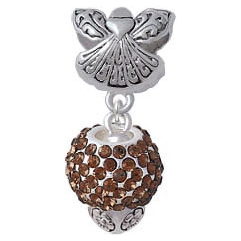 Brown Crystal Sparkle Spinner - Guardian Angel Charm Bead - Walmart.com