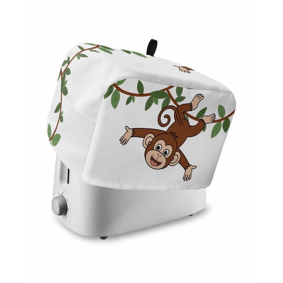 Brown Cute Monkey Toaster Cover 4 Slice, Large Kitchen Appliance Covers ...