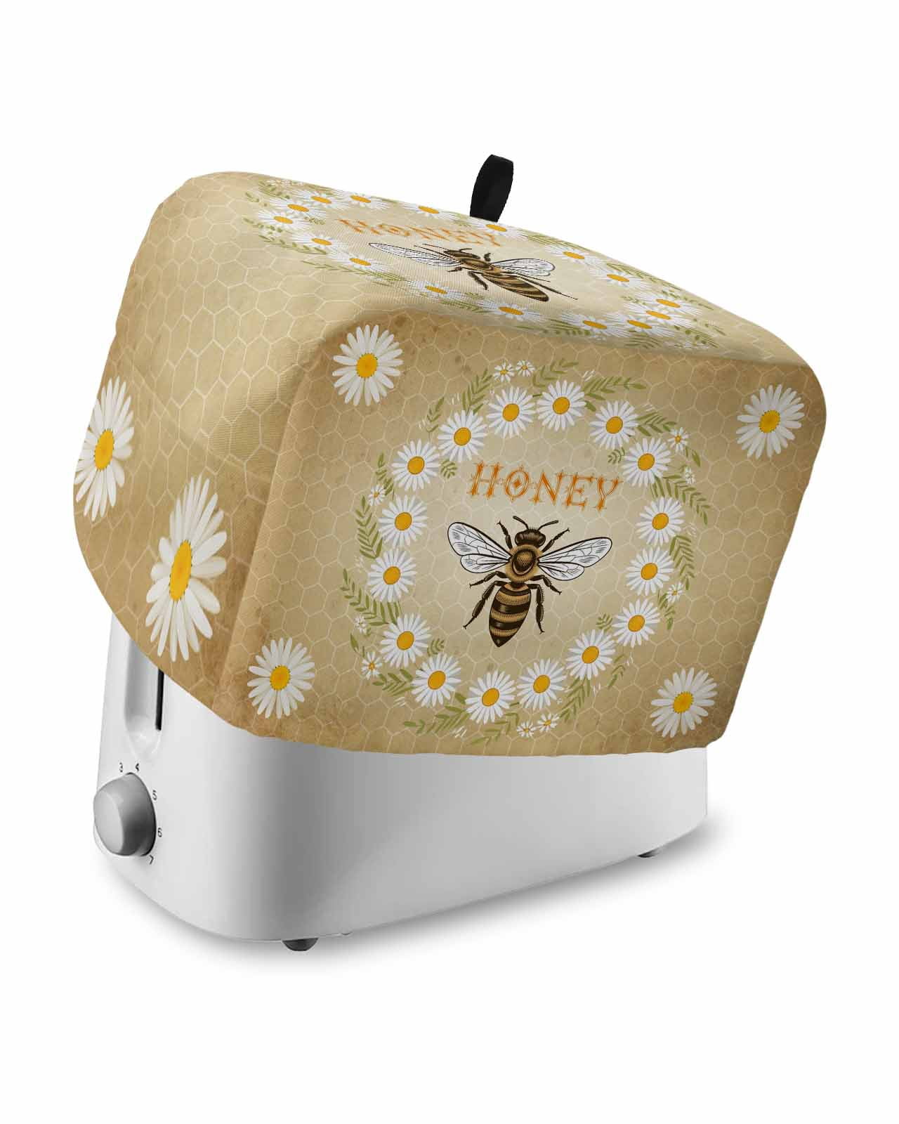 Brown Daisy Bees Toaster Cover 4 Slice, Large Kitchen Appliance Covers ...
