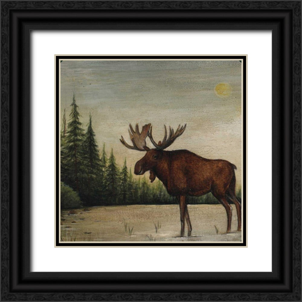 Brown, David Carter 15x15 Black Ornate Wood Framed with Double Matting ...