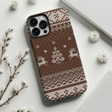 Brown Deer Knit Phone Case Cozy Sweater Look iPhone 17 11 12 13 14 15 ...