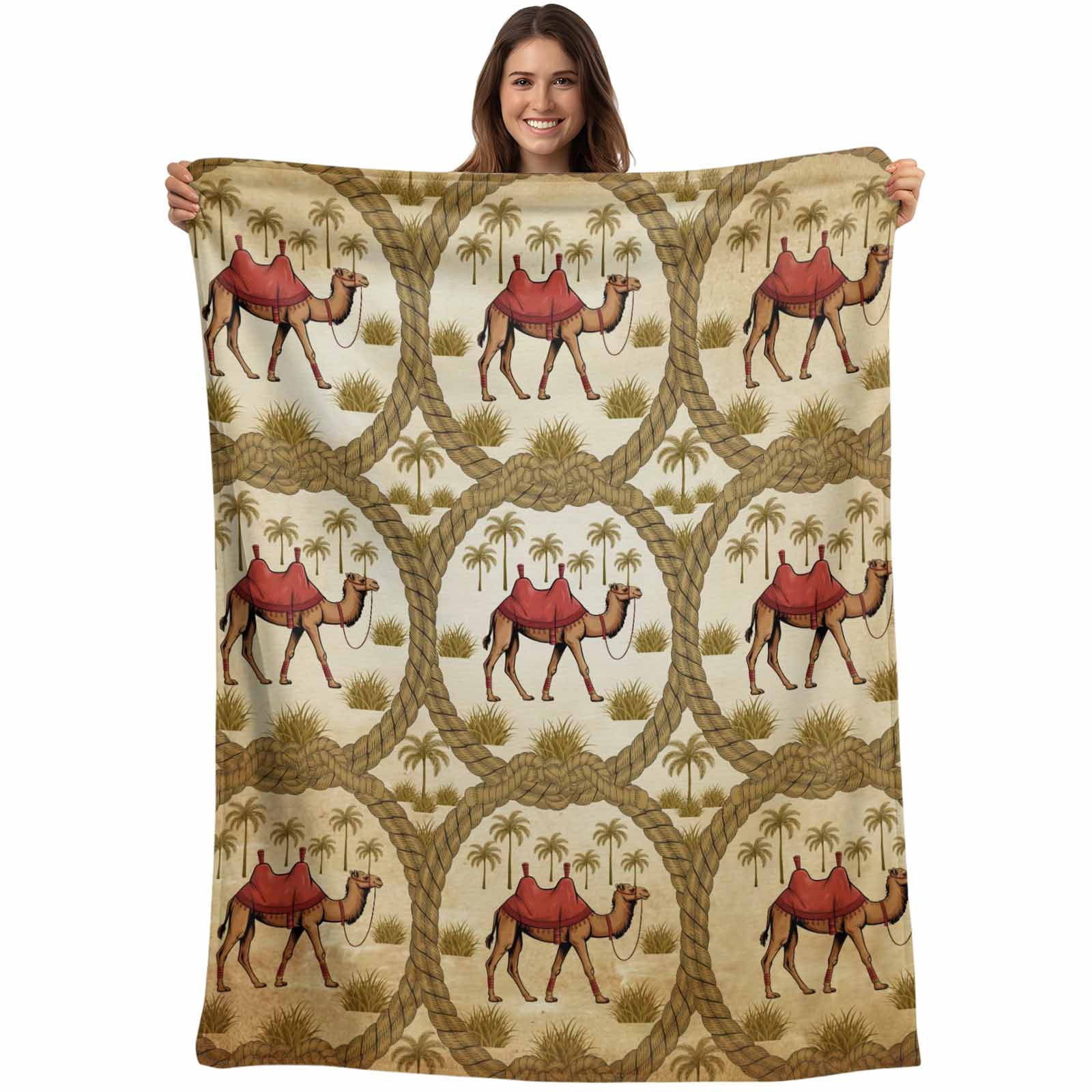Brown Desert Camels Blanket Soft Cozy Warm Throw Blanket for Couch ...