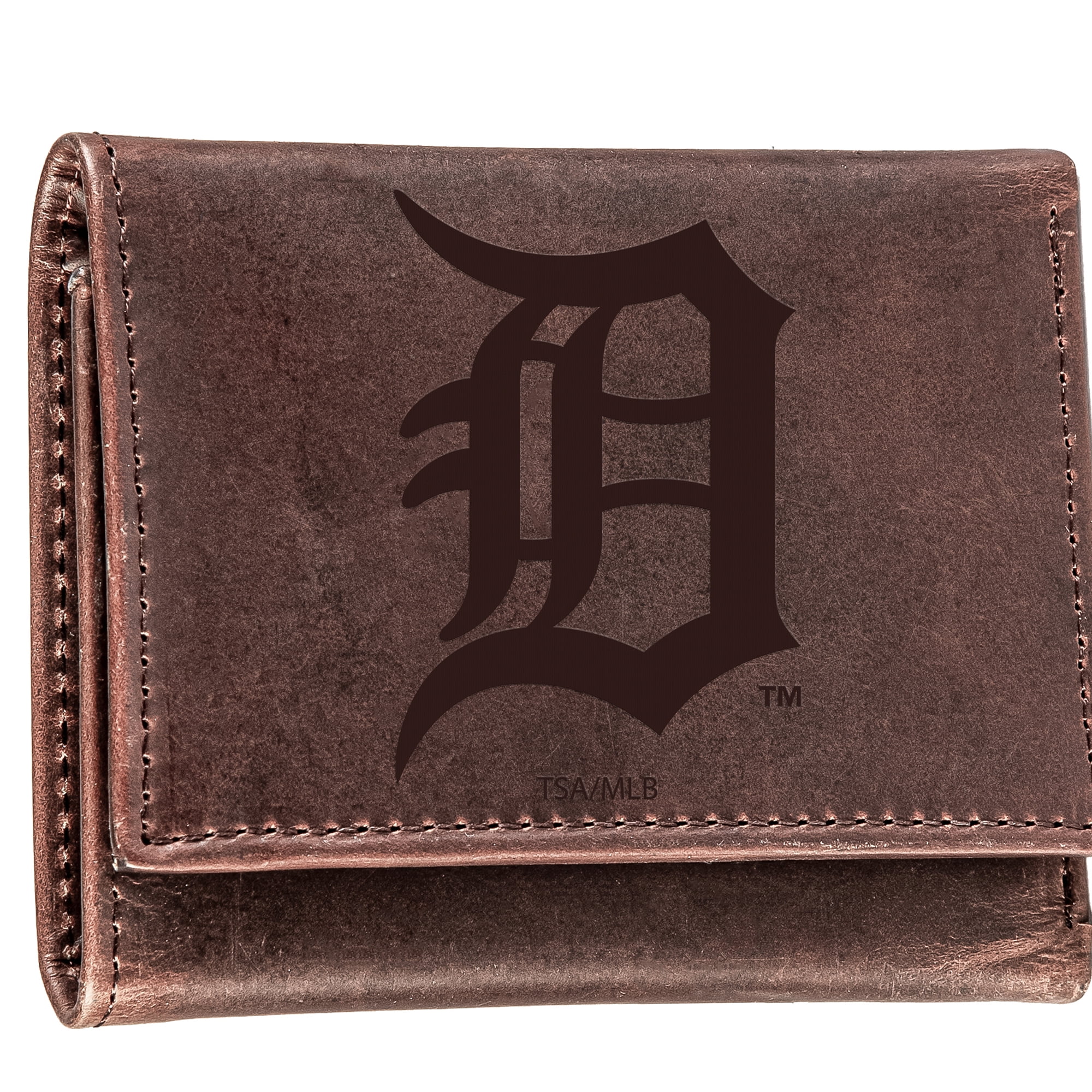 Brown Detroit Tigers Tri-Fold Leather Wallet - Walmart.com