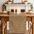 Brown Dining Table Runner, White Dots and Lines Fiber Abstract Art ...