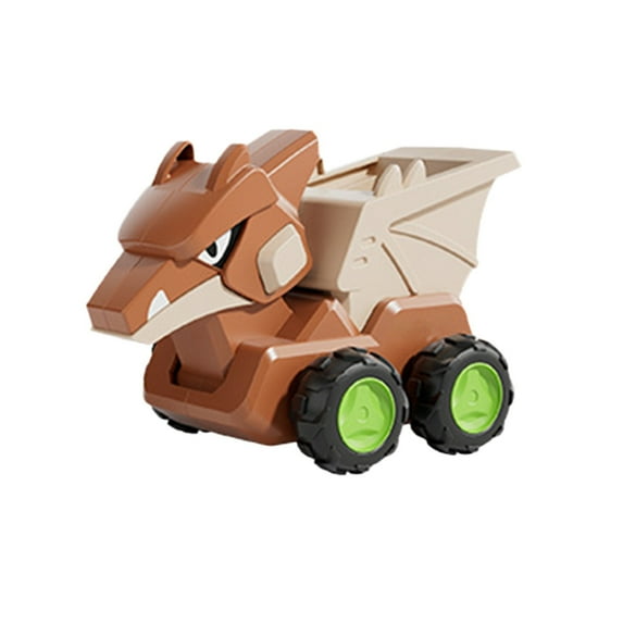 Brown Dinosaur Inertia Engineering Vehicle Toy With Functional Movable ...
