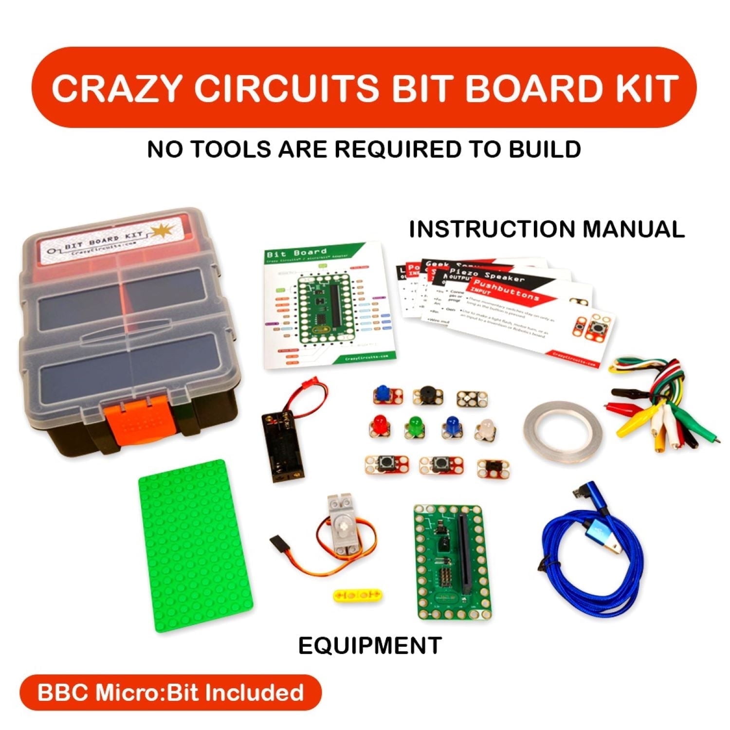 Brown Dog Gadgets Crazy Circuits Bit Board Kit (Microbit Included) – STEM Learning with LEDs ...