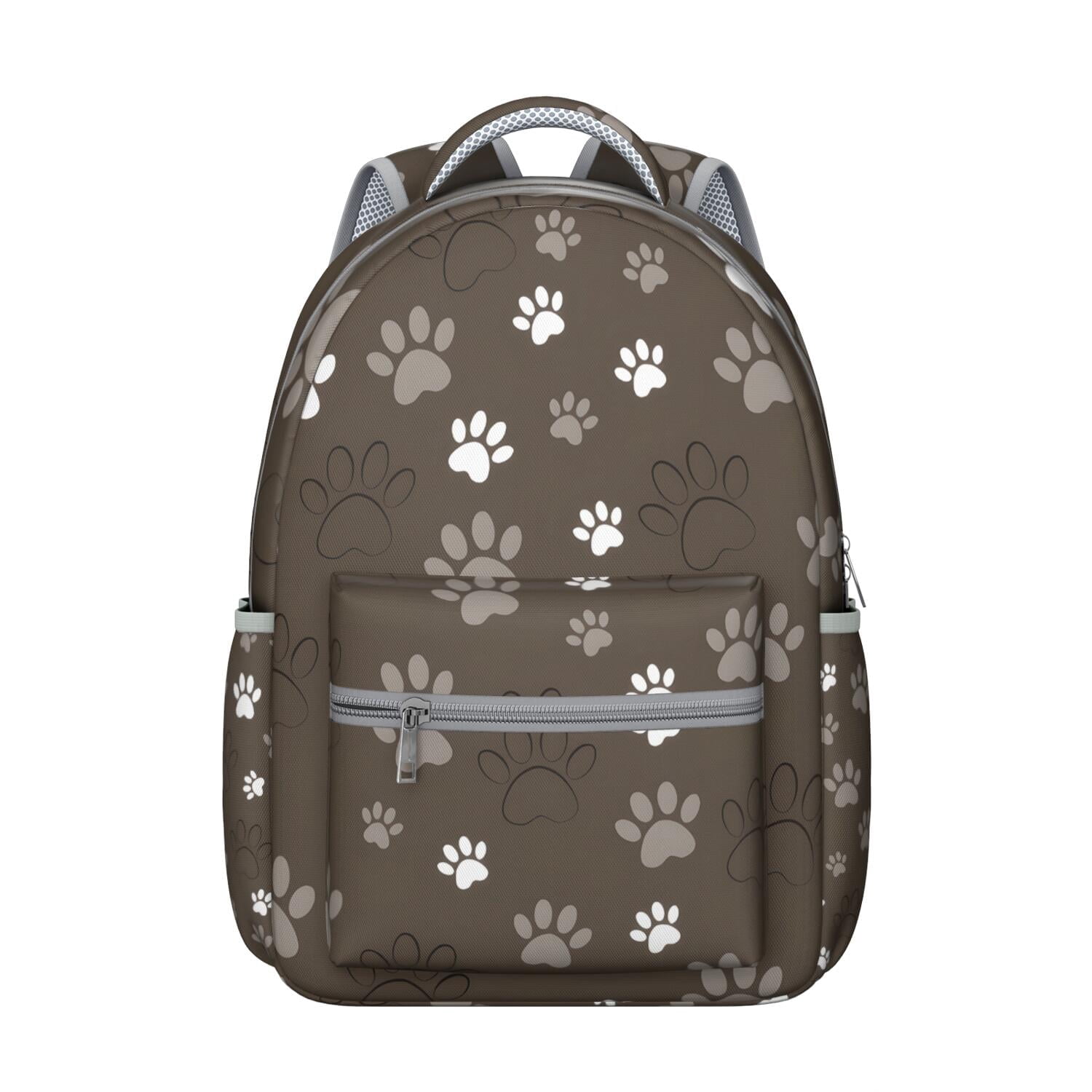 Brown Dog Paw Footprint Backpack for School,Cute School Bag,Schoolbag ...