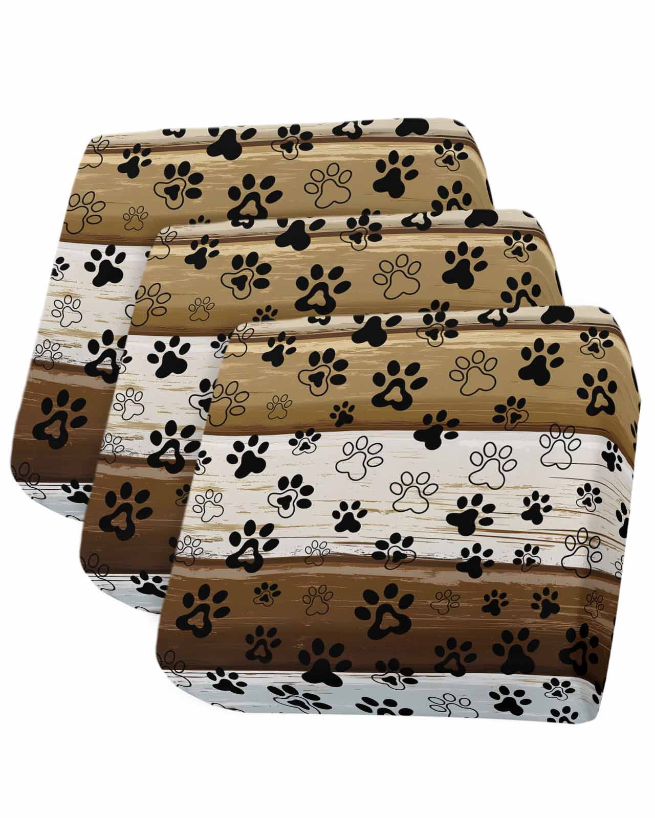 Brown Dog Paw Print Sofa Couch Cushion Covers Washable, Removable ...