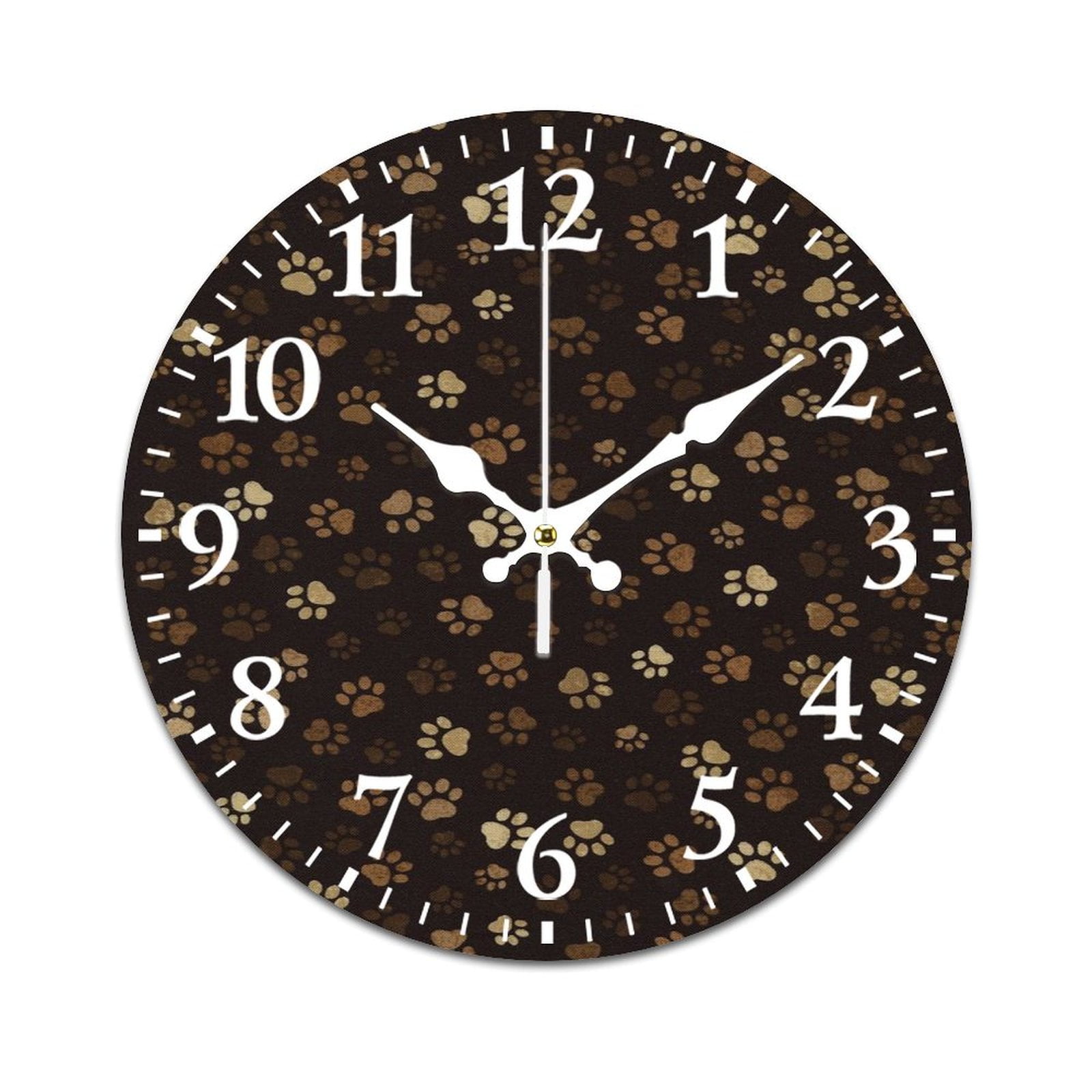 Brown Dog Paw Retro Style Wall Clock Modern Design Clocks Wall Hanging ...