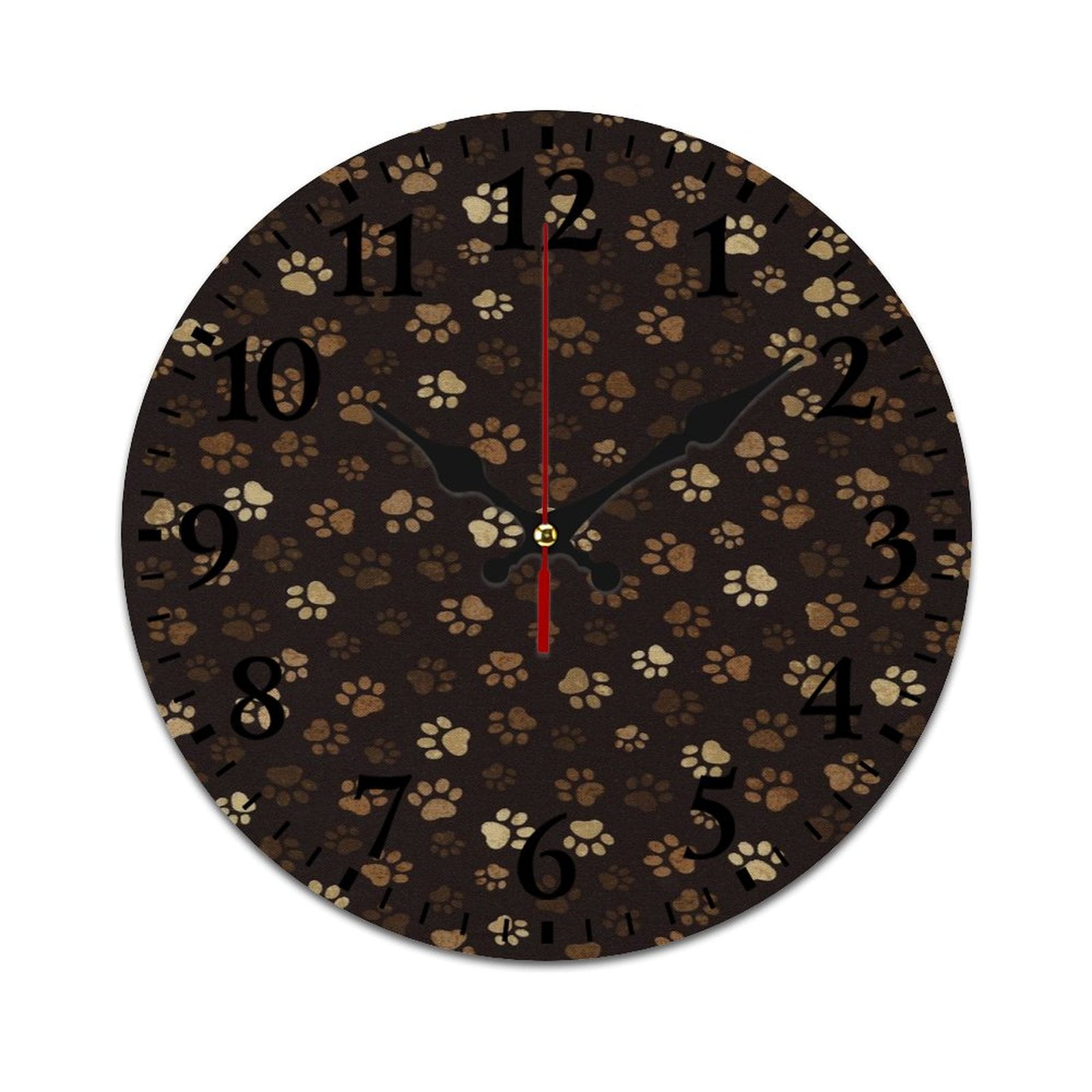 Brown Dog Paw Retro Style Wall Clock Modern Design Clocks Wall Hanging ...