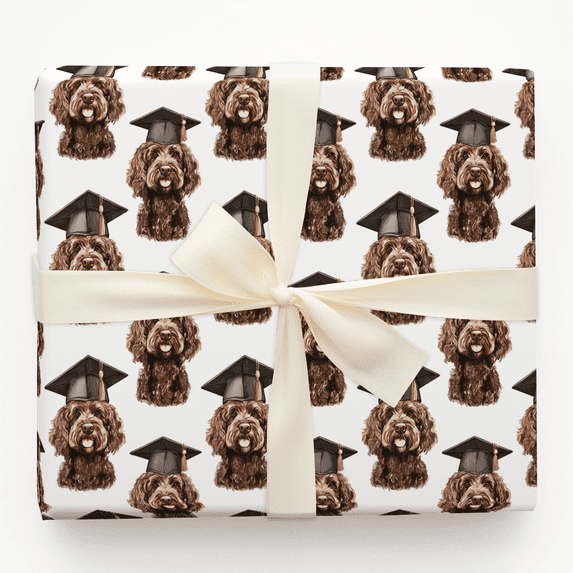 Brown Doodle Graduate - Christmas Wrapping Paper Roll - Gift Wrap for ...
