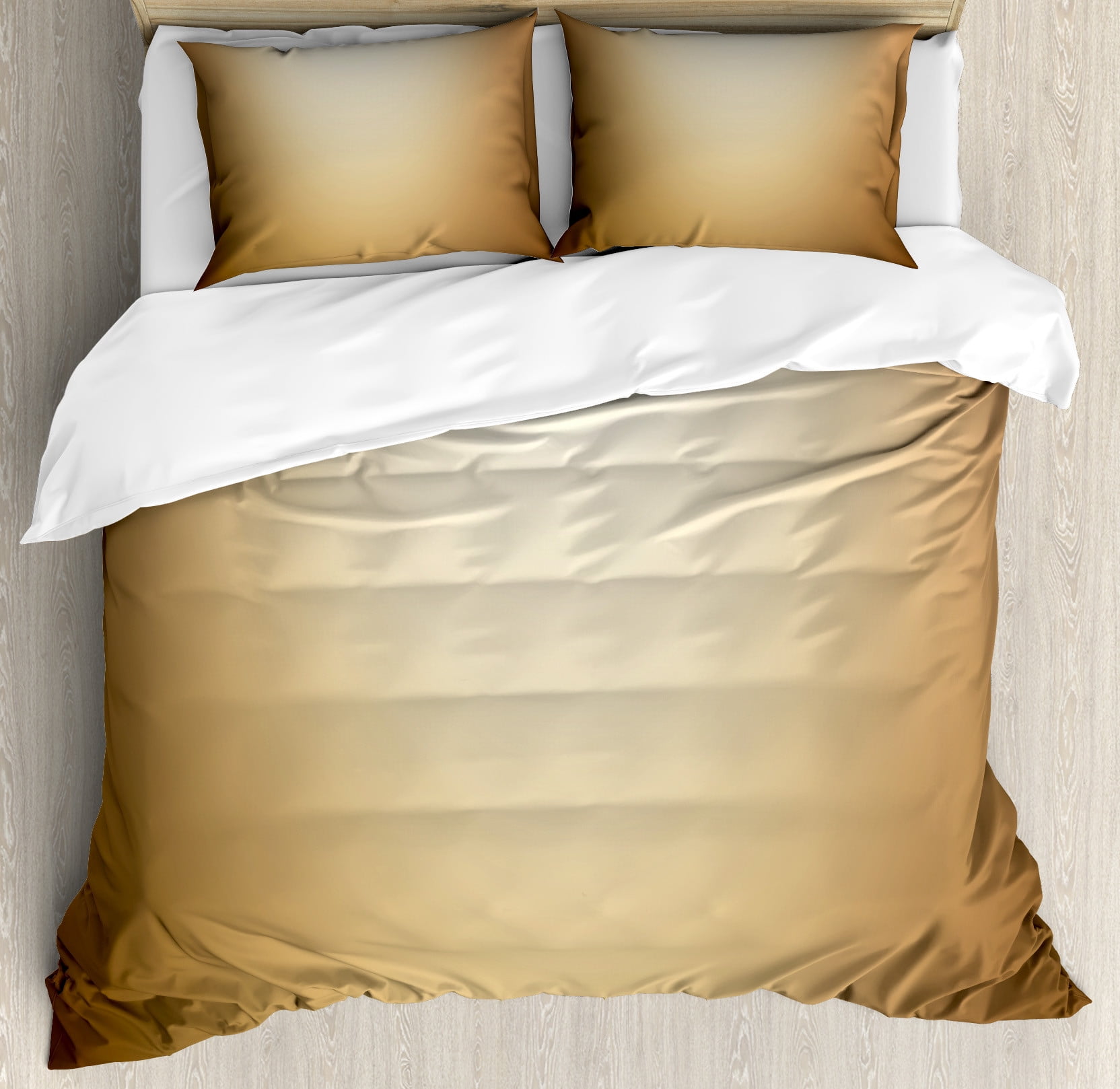 Brown Duvet Cover Set, Abstract Gradient Display Soft Pale Brown ...