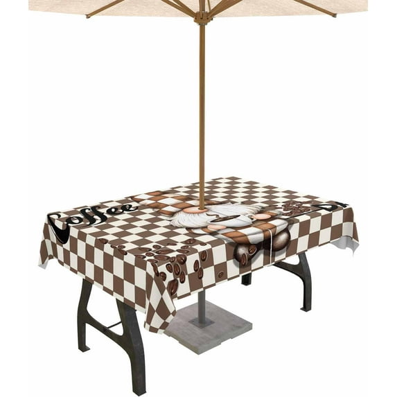 Brown Dwarf Outdoor Tablecloth with Umbrella Hole Rectangle,Coffee ...