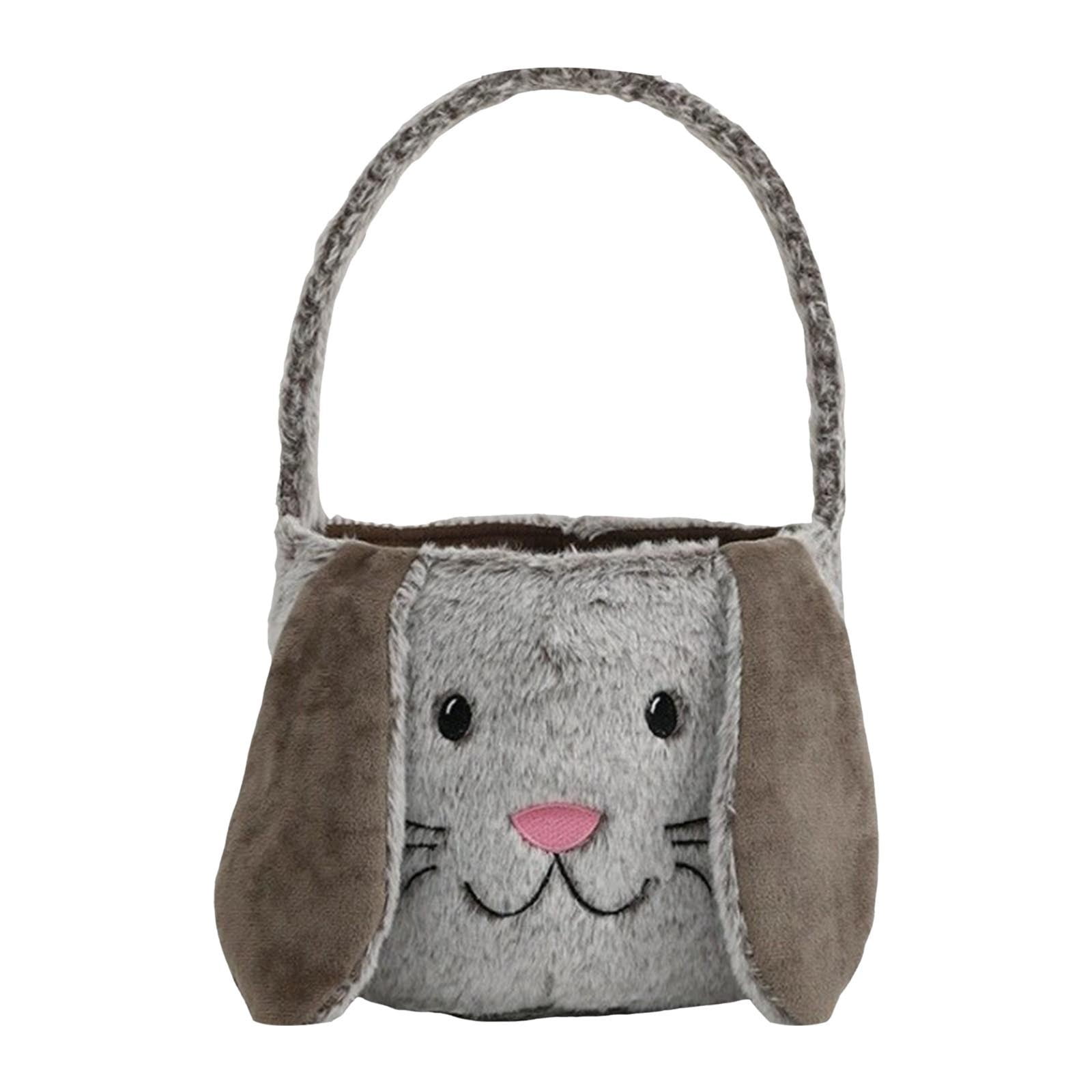 Easter Bunny Baskets for Kids with Cute Ears, Plush Rabbit Ears With ...