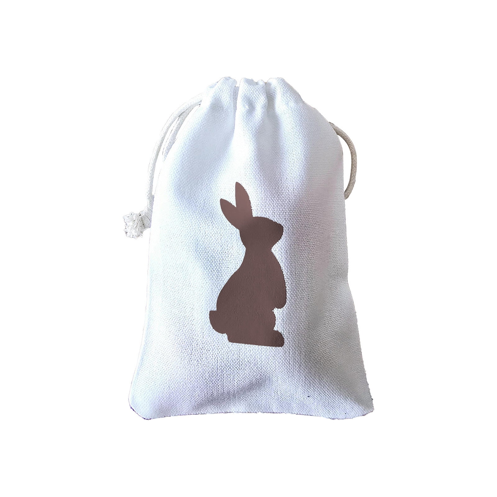 Brown Easter Bunny Drawstring Candy Bag Party Gift Storage Pouch for ...