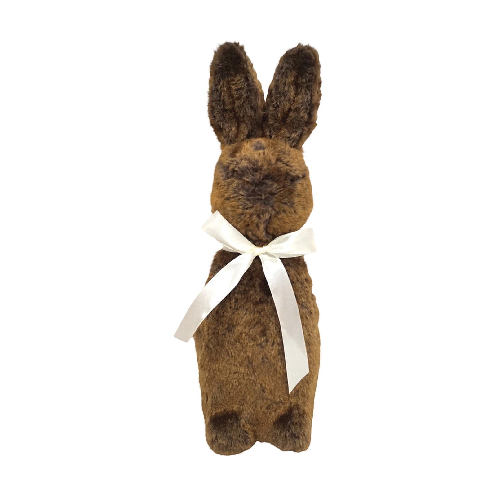 Brown Easter Decorations Bunny Plush 12.6Inch Flocked Bunny with ...