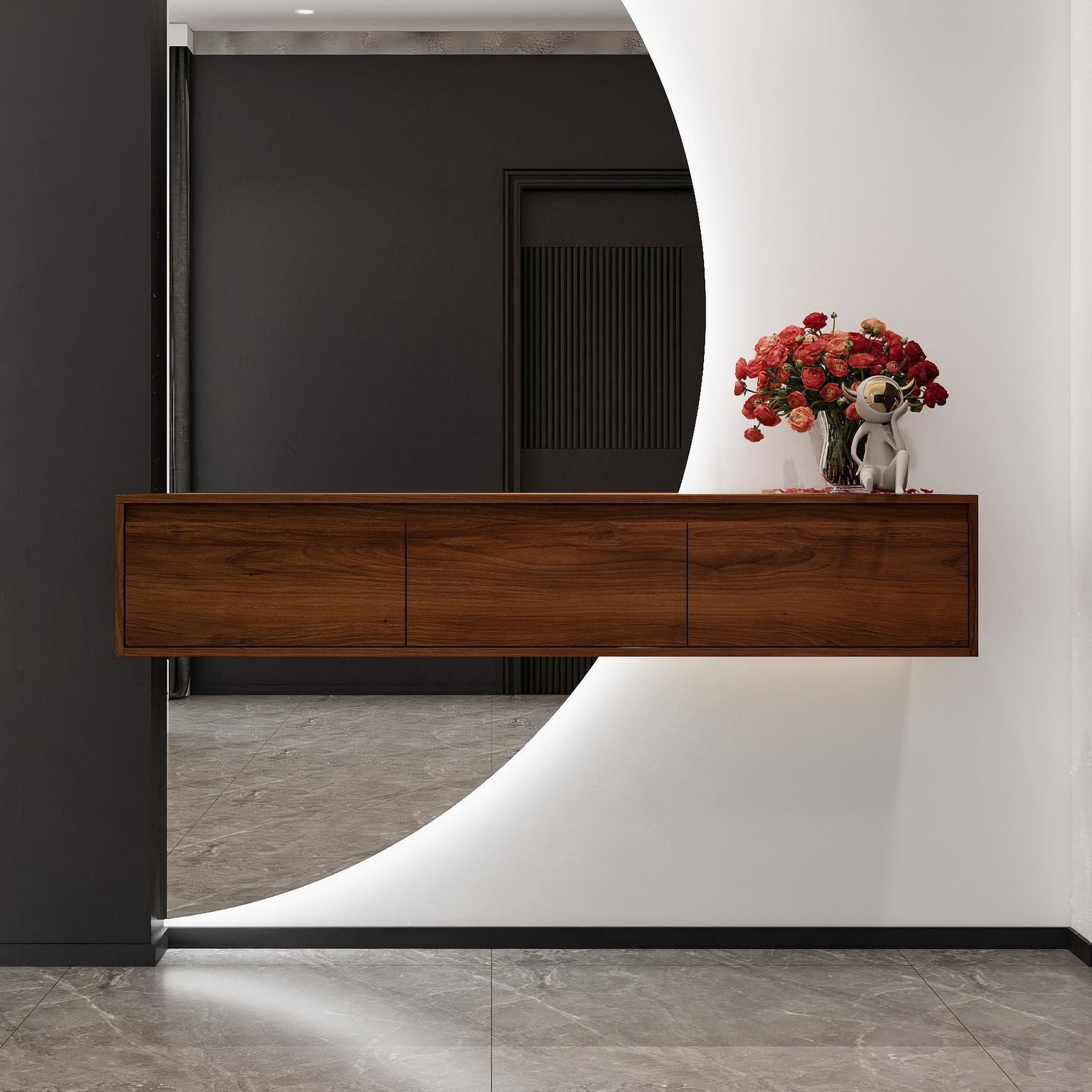 Brown Ebony Color - Spacious Platform for Essentials - Bathroom Use ...