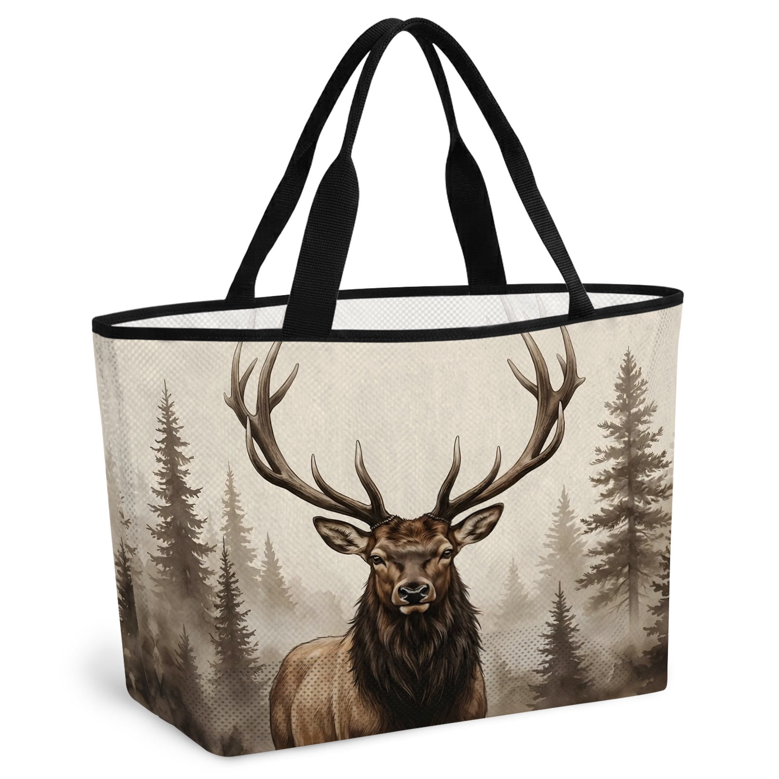 Brown Elk Beach Bag for Women, Large Breathable Mesh Beach Tote Bag ...