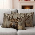 Brown Elk Pillow Covers 2 Pack Rustic Farmhouse Animals Wood Grain ...