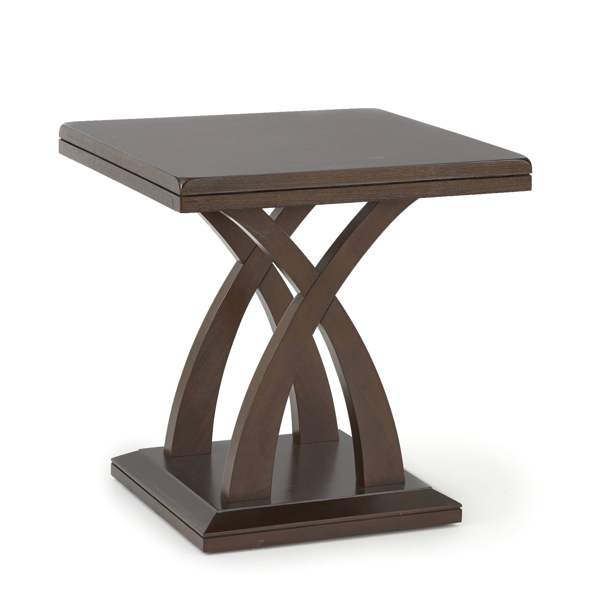Brown End Table, Design Cherry Finish, Hardwood Solid & Mango Veneer ...