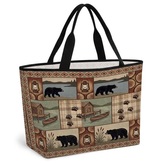 Brown Ethnic Beach Bag for Women, Large Breathable Mesh Beach Tote Bag ...