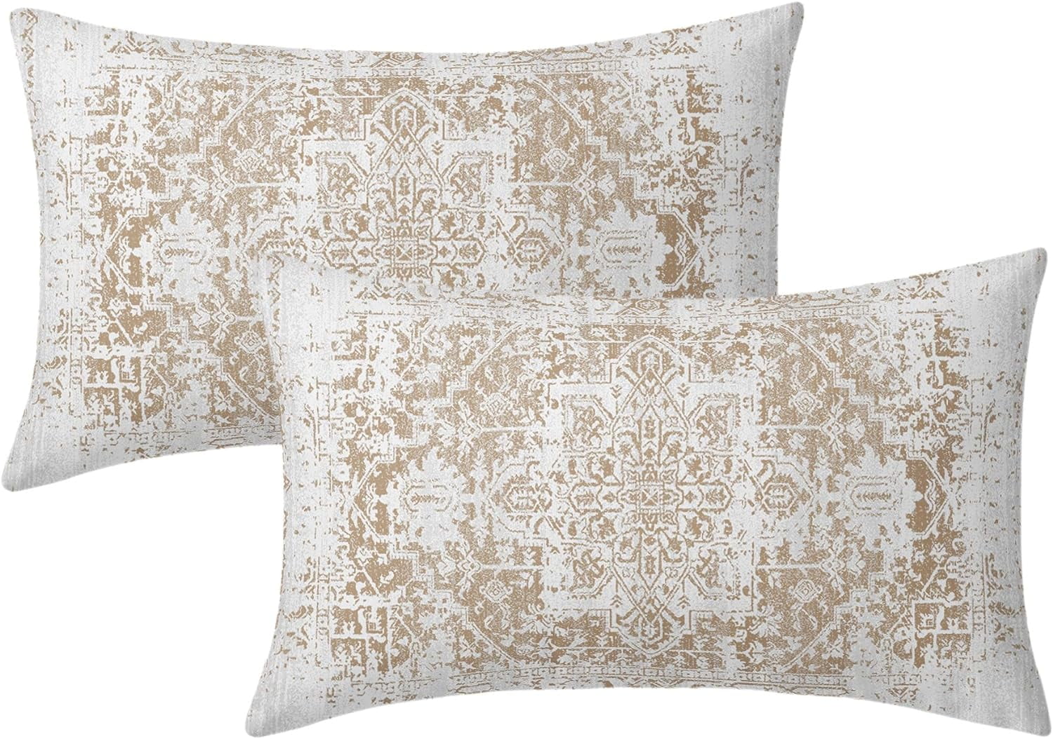 Brown Ethnic Boho Lumbar Pillow Covers 12x20 Inch Bohemian Carpet ...