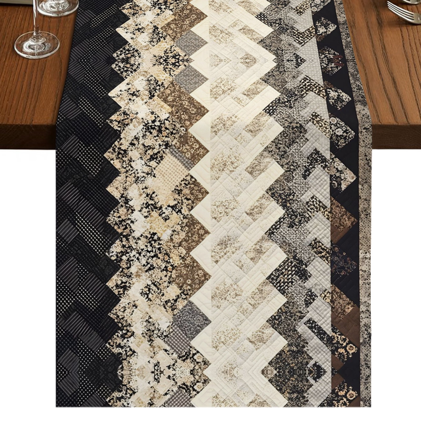 Brown Ethnic Burlap Cotton Table Runner 13x60 Inches Long, Southwest ...