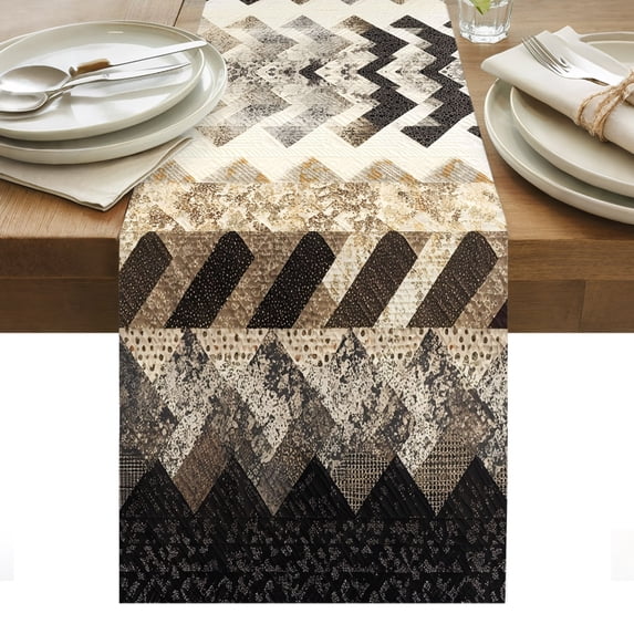 Brown Ethnic Table Runner Southwest Tribal Vintage Boho Geometric Art ...