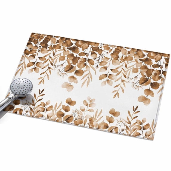Brown Eucalyptus Leaves 2x3ft Non Slip Area Rug Spring Summer Botanical ...