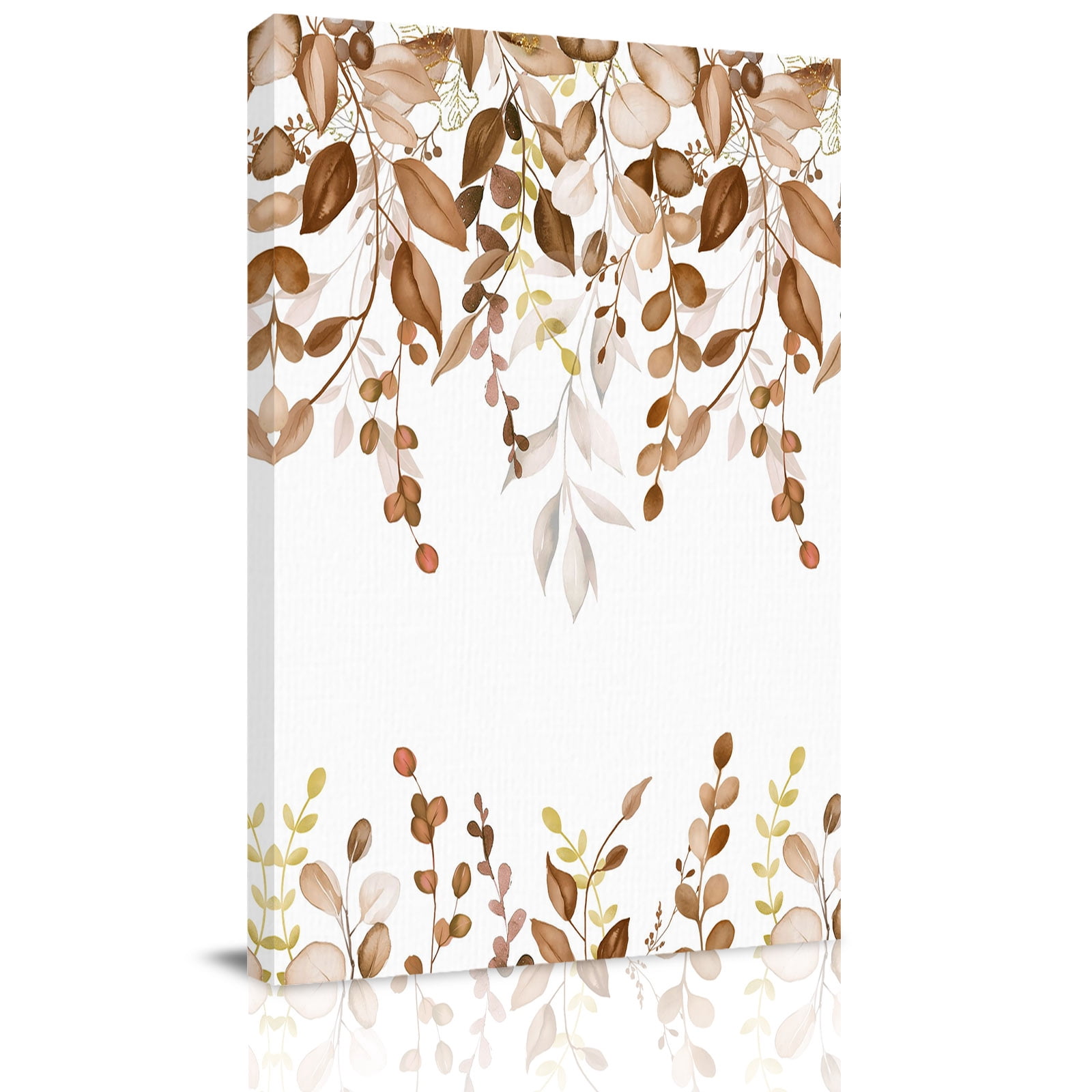 Brown Eucalyptus Leaves Canvas Wall Art for Living Room, Farm Plants ...