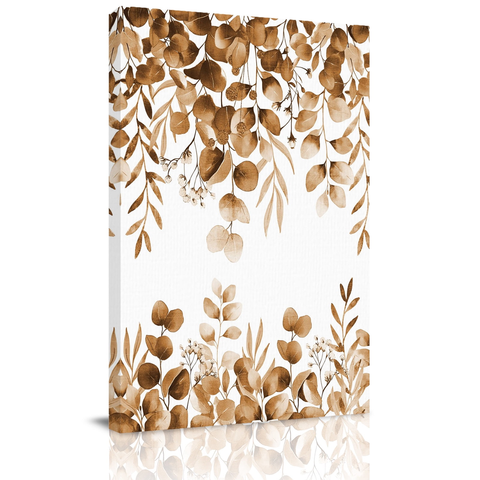 Brown Eucalyptus Leaves Canvas Wall Art for Living Room, Spring Summer ...