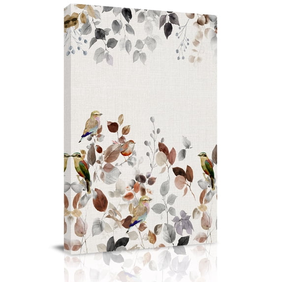 Brown Eucalyptus Leaves Canvas Wall Art for Living Room, Watercolors ...