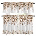 Brown Eucalyptus Leaves Kitchen Curtains Set for Windows, Farm Plants ...