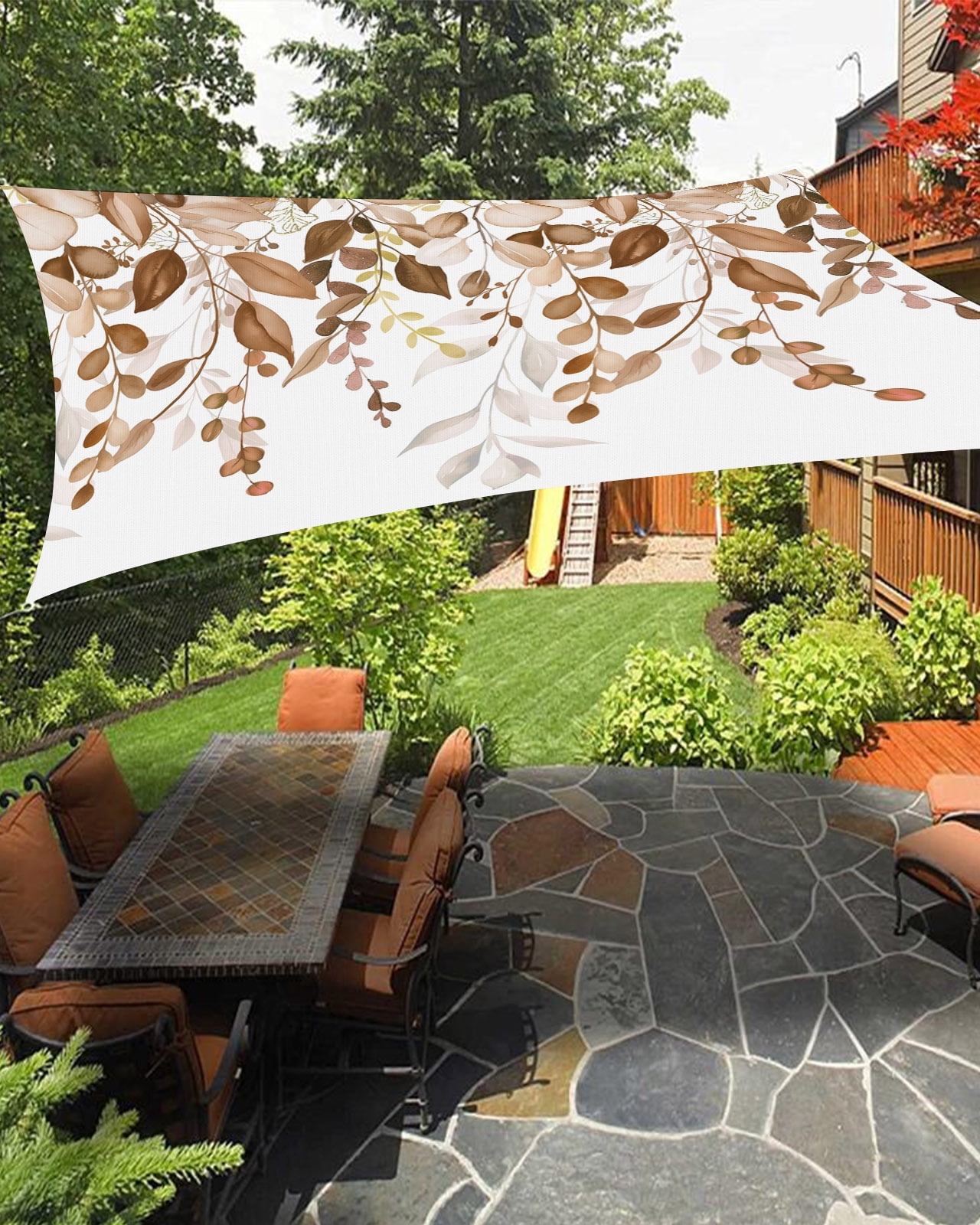 Brown Eucalyptus Leaves Sun Shade Sail 12'X16' Farm Plants Country ...