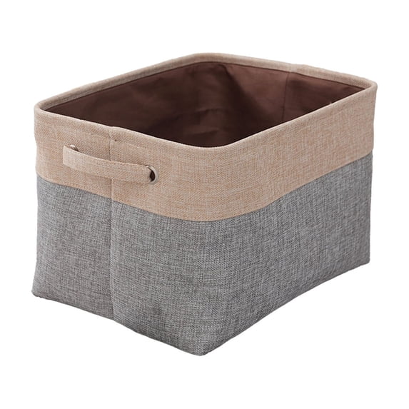 Brown Fabric Storage Bin With Handles Foldable Organizer Basket For ...