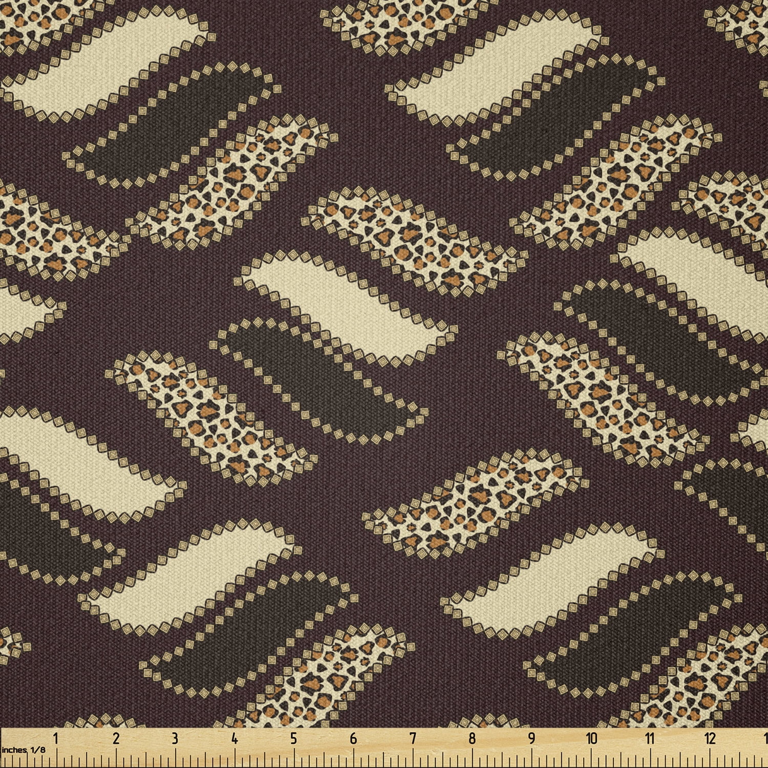 Brown Fabric by The Yard, Ethnic African Style Cheetah Skin Texture ...