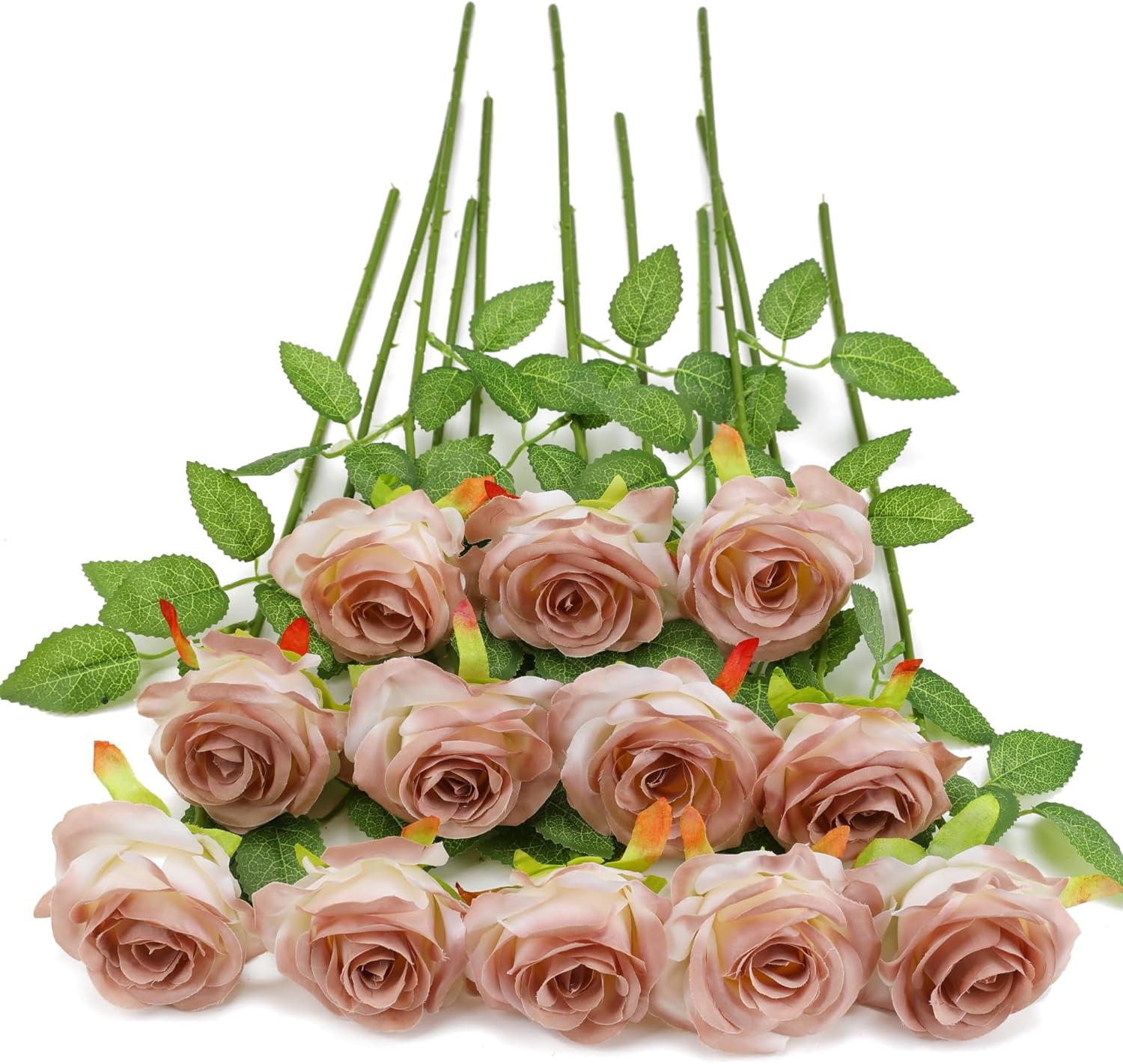 Brown Fake Roses Artificial Flowers - Fake Artificial Roses Silk ...