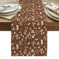 Brown Fall Mushroom Table Runner Dark Farmhouse Botanical Tablerunners ...