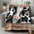 Brown Farm Cow Fleece Throw Blanket Country Vintage Farmhouse Black ...