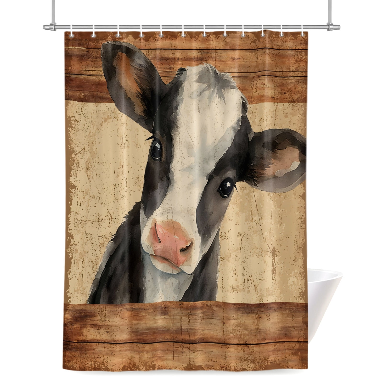 Brown Farm Cow Shower Curtains for Bathroom, Country Vintage Farmhouse ...