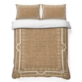 Brown Farmhouse 3 Piece Quilt Bedding Set with 2 Pillow Shams, Linen ...
